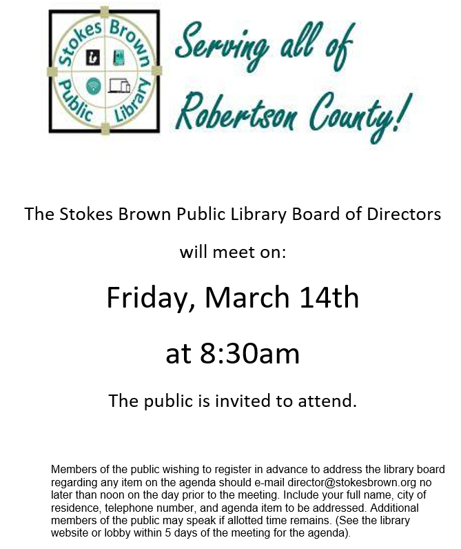 Stokes Brown Public Library: Home Page